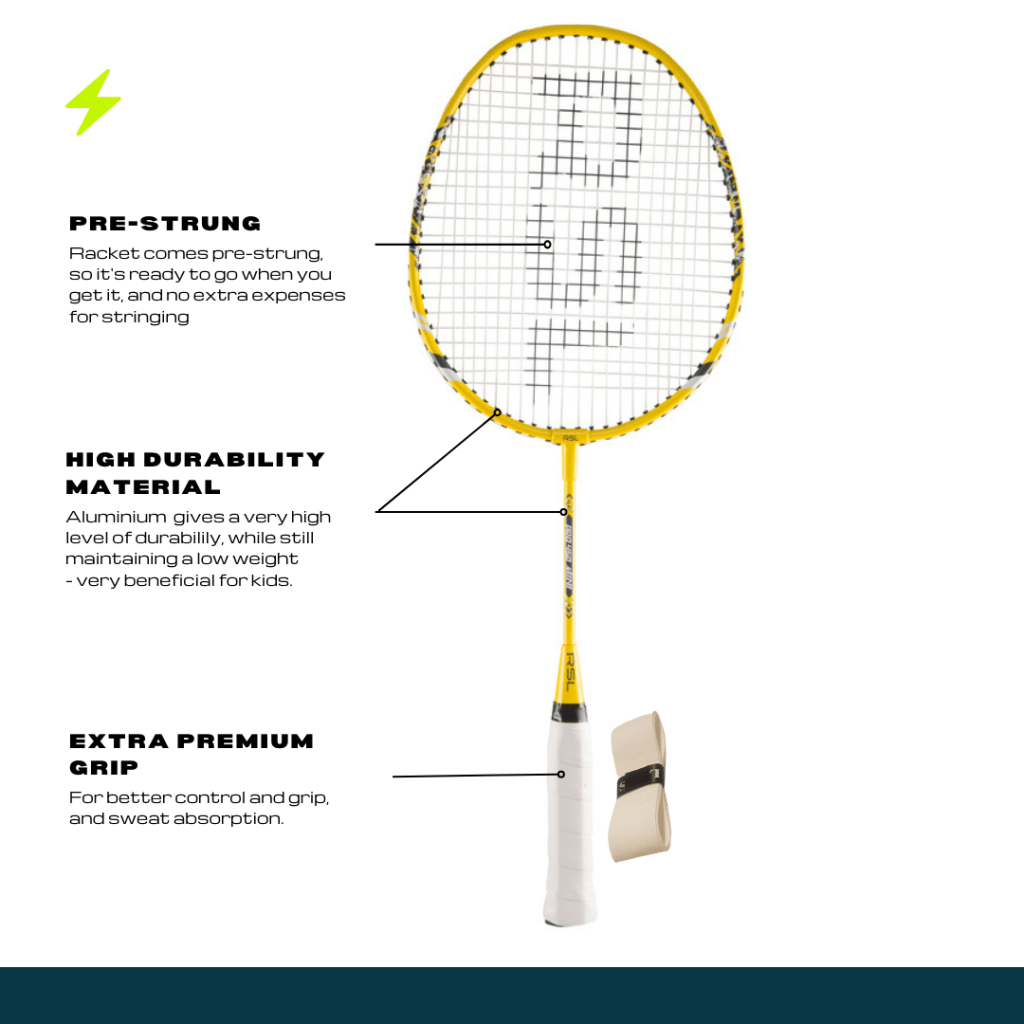 High Durability Junior Badminton Racket - GripFixer